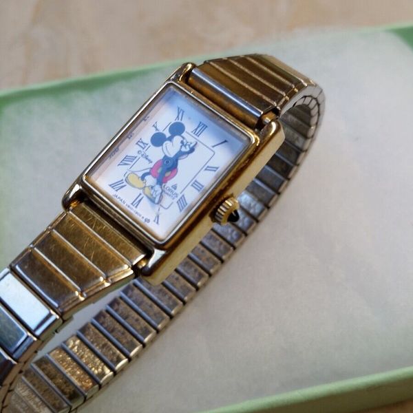 Vintage Disney Lorus By Seiko Mickey Mouse Watch Roman Numeral Tank ...