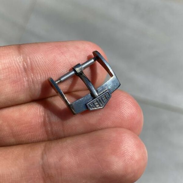VINTAGE HEUER 16MM SUN BUCKLE ACIER INOX FOR CARRERA AUTAVIA MONACO ETC ...