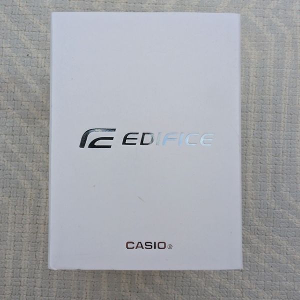 Casio Edifice 50mm Stainless Steel Watch, Black and Blue, Men's Watch ...