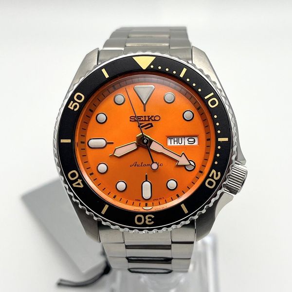 New Seiko 5 Sports Orange Men's Automatic Watch SRPD59K1 Exhibition ...