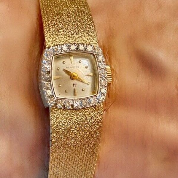 Vintage Hamilton lady's 14 kt diamond watch, mechanical | WatchCharts