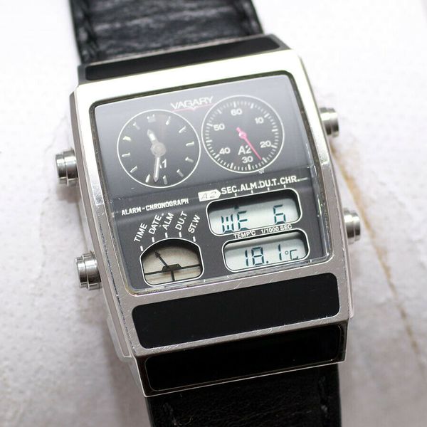 RARE NEAR MINT VAGARY BY CITIZEN ANA-DIGI THERMOMETER WATCH 8989 ...