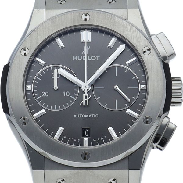 Hublot Classic Fusion titanium chronograph 521.NX.7071.LR titanium/SS/leather men's gray dial ...