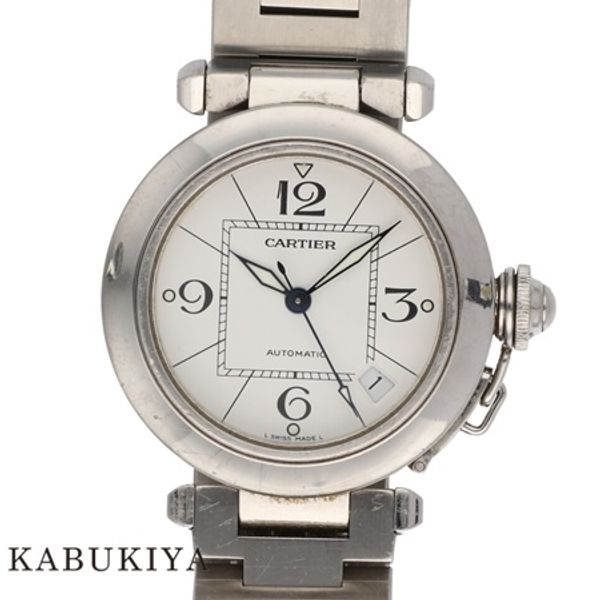 Cartier Cartier Pasha C W31074M7 SS Stainless Steel 2324 Watch Automatic 35mm White Dial Men's ...