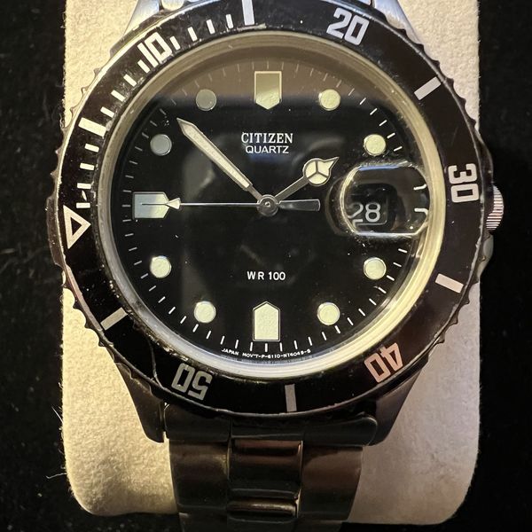 Citizen Dive Watch 6110-S36742 Submariner Style, W/Date, Black Dial ...