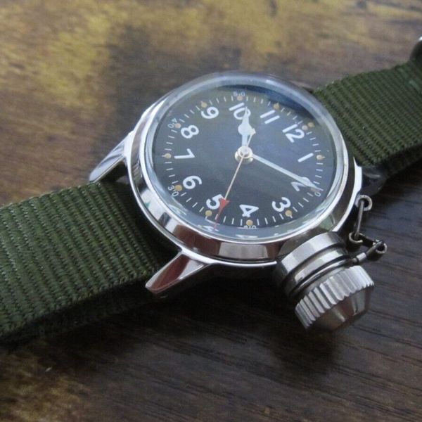 WW2ELGIN MILITARY WATCH A-11 USN BUSHIPS WITH NEW CANTEEN CASE ...