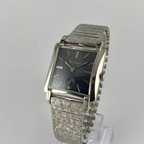 Vintage Bulova 1964 Gray Square Dial-Running! Art Deco Style-M4 ...