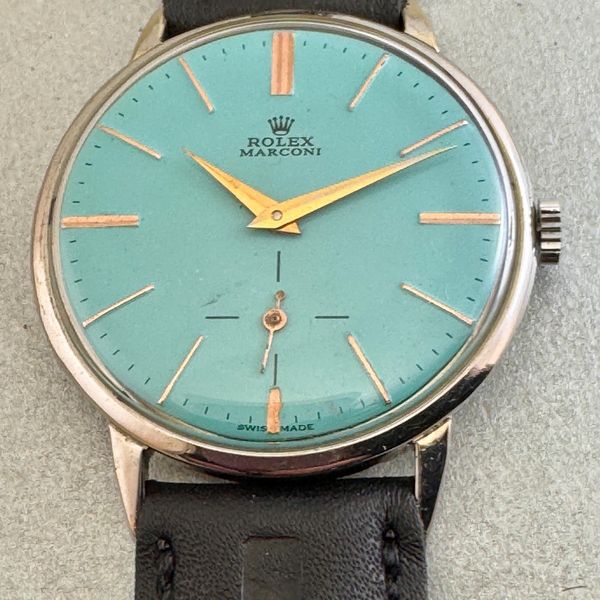 VINT Rolex Marconi turquoise extremelly big dial swiss ca 56 NO RESERVE ...