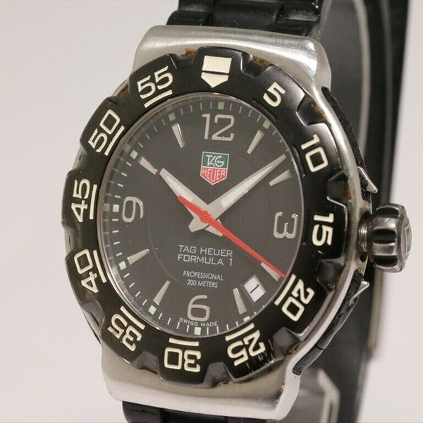Authentic Tag Heuer Formula 1 WAC110-0 Men's Quartz Watch Rubber Strap ...