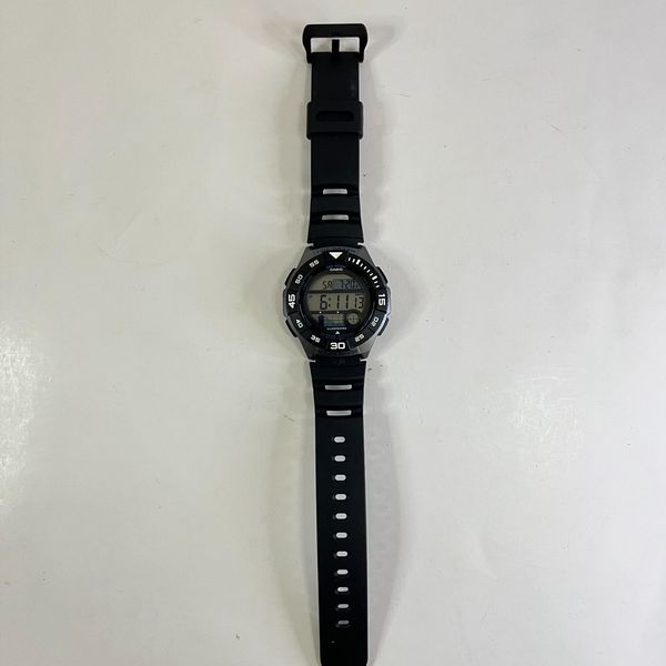 Casio Illuminator Digital Watch Men Moon Phase Black 3473 WS-1100H Tide ...
