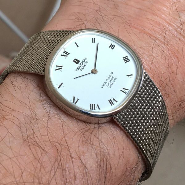 Universal Geneve White Shadow Ultra-thin Vintage Automatic Watch ...