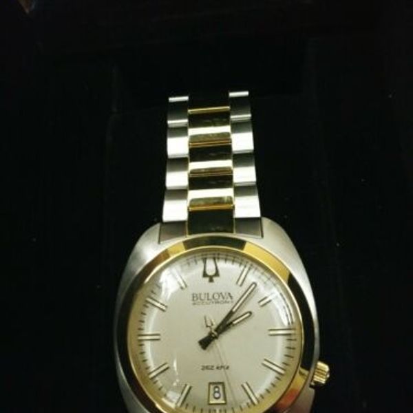 Bulova Accutron II Men's 98B272 Quartz Silver Dial Two-Tone Bracelet ...