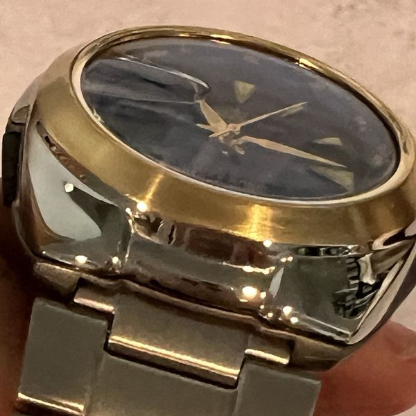Casio Wave Ceptor 43.5mm Silver Stainless Steel Case with Gold color ...