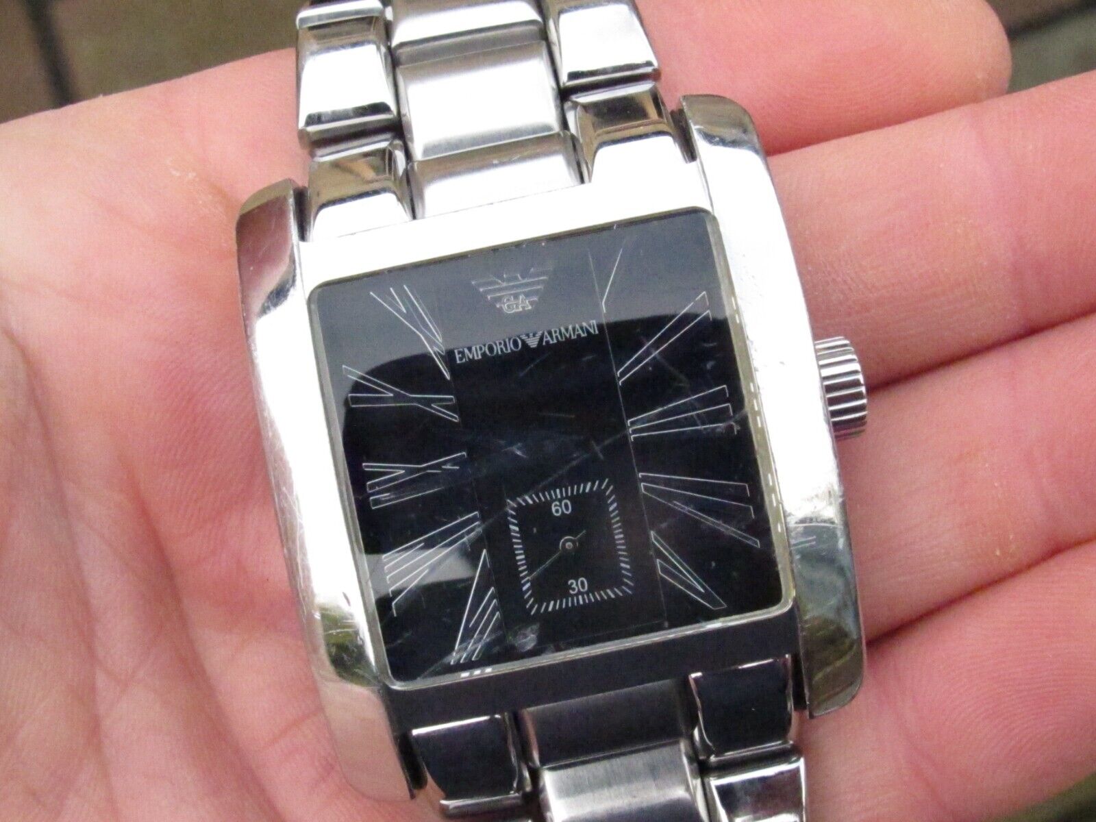 Emporio Armani Men s Large Classic Designer Black Dial Dress Watch AR 0181 WatchCharts Marketplace