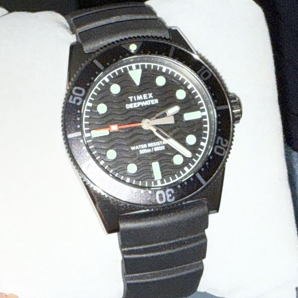 Timex Deepwater Reef 41mm 200M Black Rubber Strap Mens Diving Watch ...