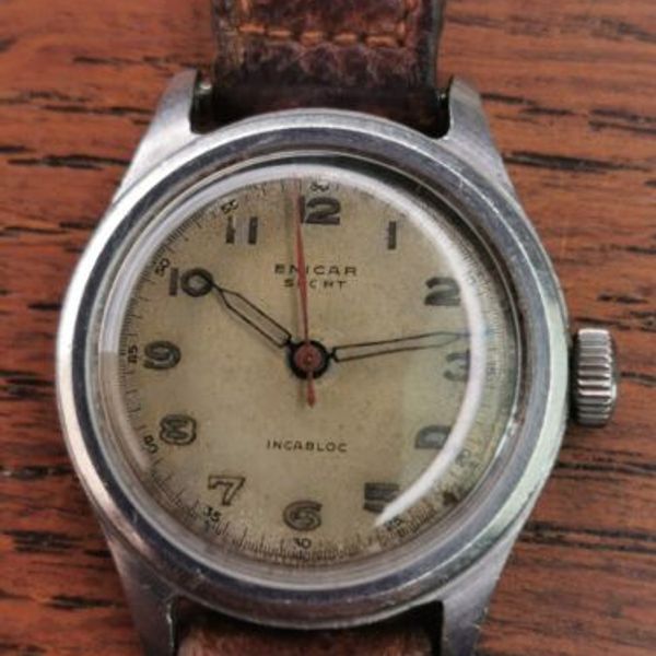 Vintage WWII Era Enicar Sport Mens 17 Jewels Military Watch, Keeping ...