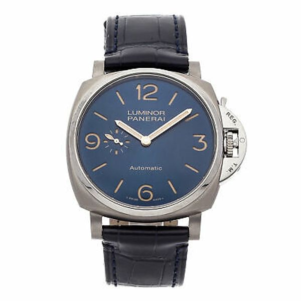 Panerai Luminor Due 3-Days Auto 45mm Titanium Mens Strap Watch PAM 729 ...