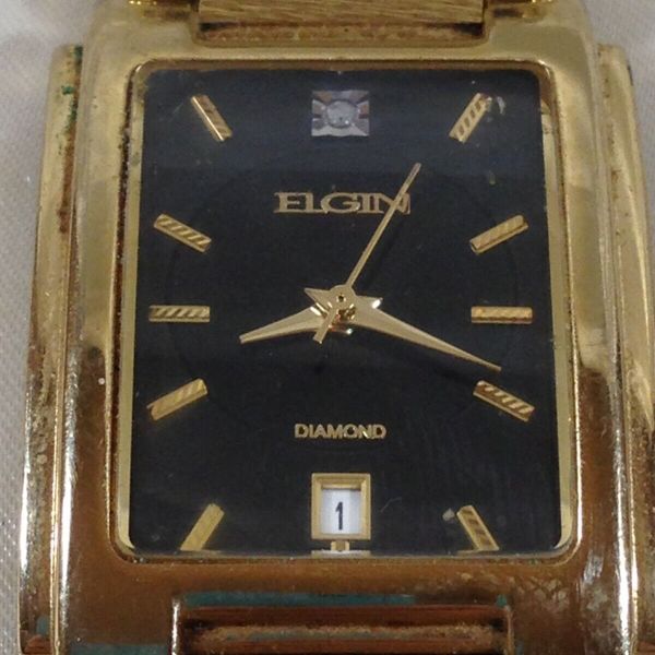 Vintage Elgin Diamond Quartz Watch Men's Tank Watch | WatchCharts ...