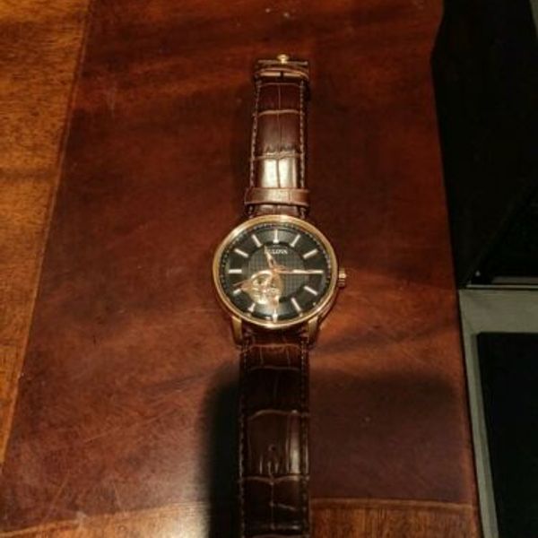 Bulova Men's Classic 45mm Automatic 97A109 Rose Gold Bezel Watch ...
