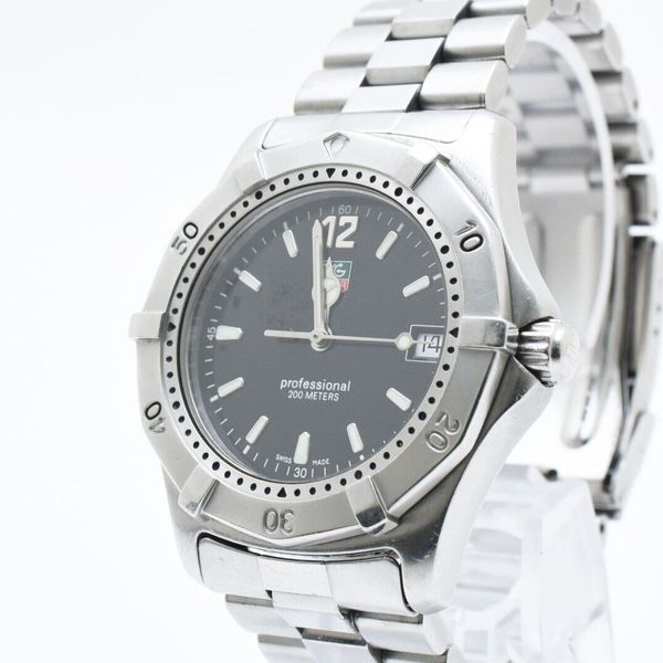 Tag Heuer 2000 WK1113-0 Professional 200m Quartz Mens Watch Black Dial ...
