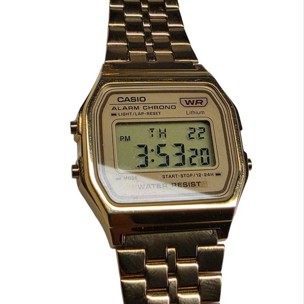 Casio A158WE Gold Digital Watch â Alarm Chrono â Water Resistant â ...