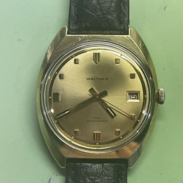 Vintage Waltham automatic wrist watch 100 Autochron with 117 jewel ...