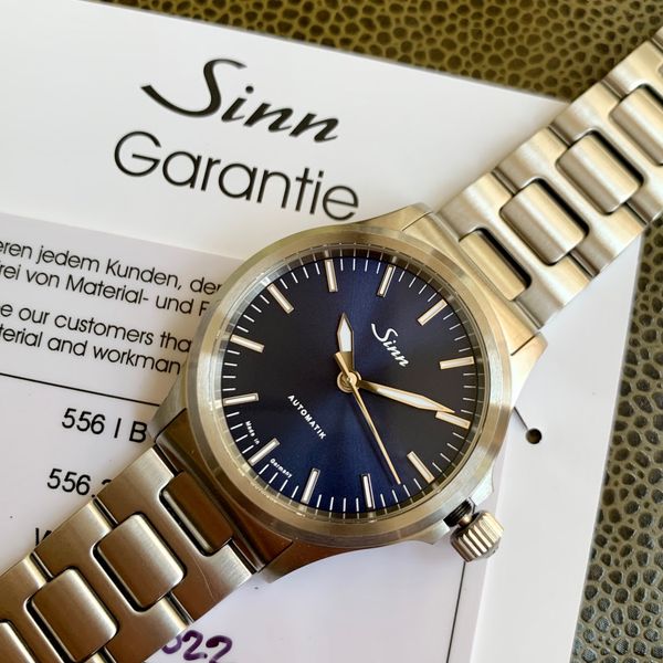 Sinn 556 I B Blue Dial Automatic Stainless Steel Wristwatch Mint Box ...
