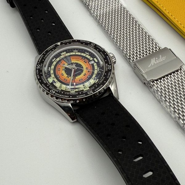 Mido Ocean Star Decompression Worldtimer Automatic Black Dial Men's ...