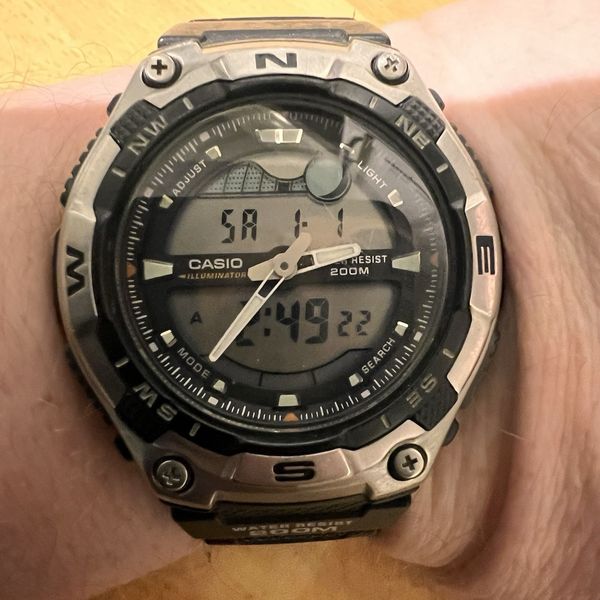 Casio AQW-100 [5028] Tide Graph - Moon Phase - 3 Alarms 200m ...
