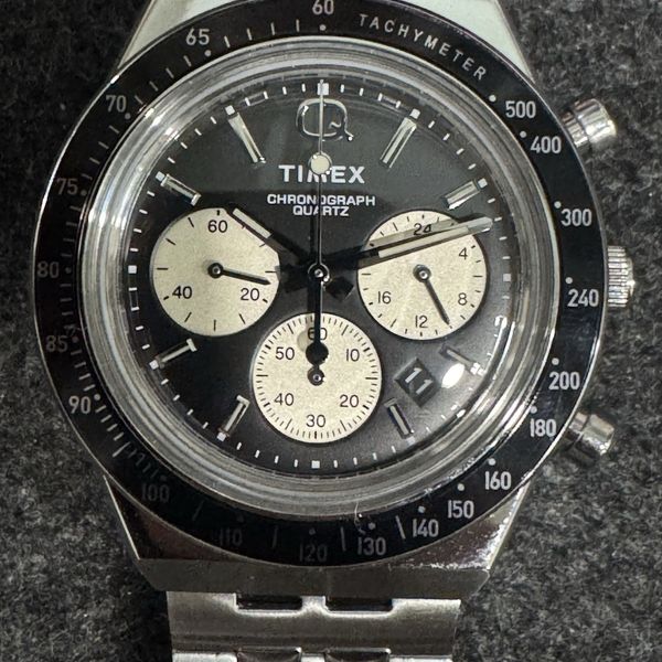 Timex Q Chronograph 40mm Reverse Panda | WatchCharts Marketplace