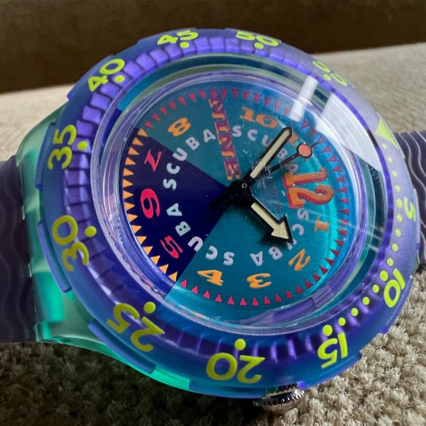 NOS Vintage Swatch Wristwatch Bermuda Triangle SDN 106 - 38mm Circa ...