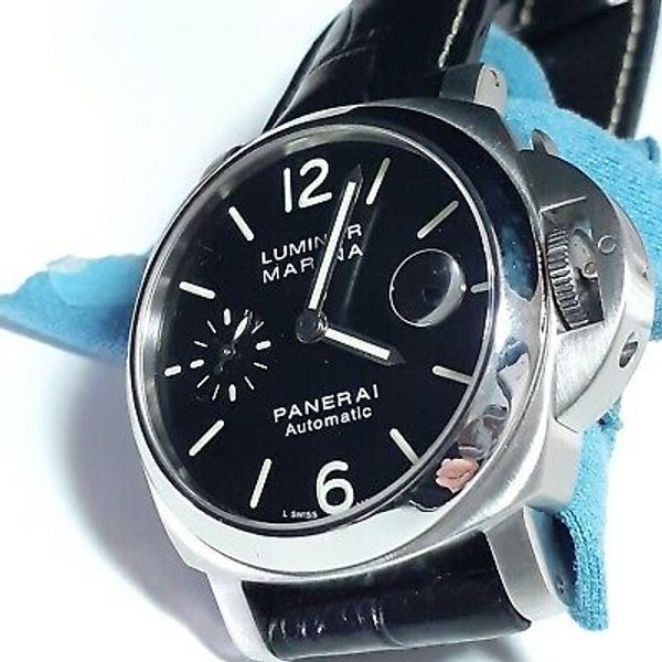 Panerai Luminor Marina 40 mm Steel Automatic Mens Black Watch PAM00048 ...