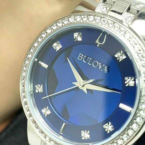 Bulova Phantom Quartz Crystal Blue Dial 32.5mm Women's Watch 96L276 ...