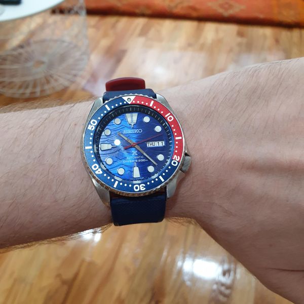 [WTS] Seiko Skx009 with sapphire/mod dial and 2 crafter blue rubber ...
