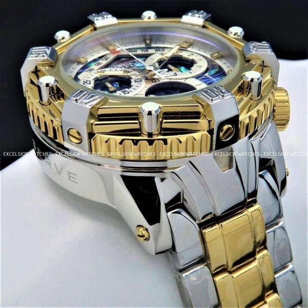 NEW Invicta Mens Reserve Huracan Abalone Dial Quartz Swiss Two Tone ...