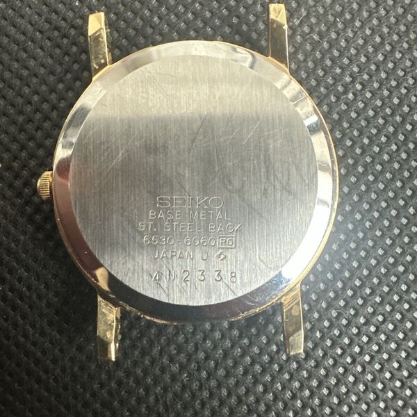 Vintage Seiko Quartz Gold Tone Watch Model 6530-6120 D In Good Condition | WatchCharts Marketplace