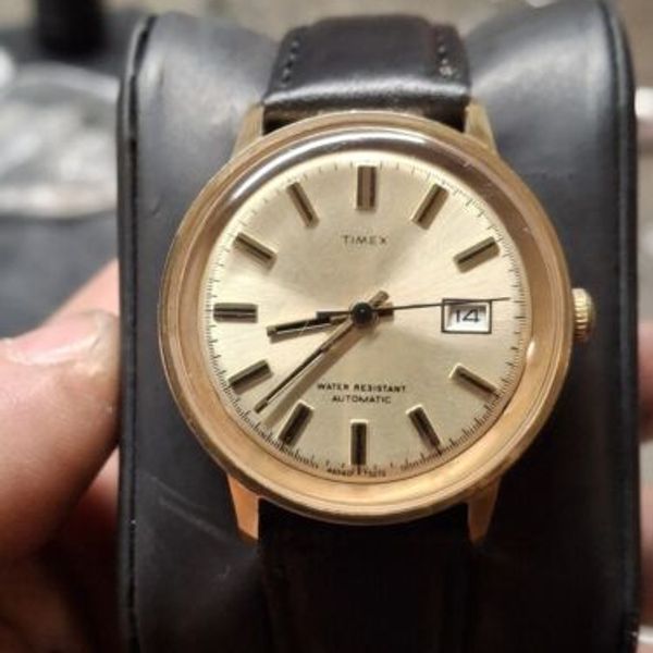 Timex Viscount 1972 Gold Tone Mens Vintage 1970s Automatic Self Wind ...