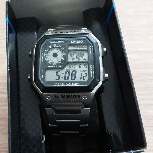 Casio World Time Watch AE-1200 WHD-1 3299. Pre owned with signs of ...