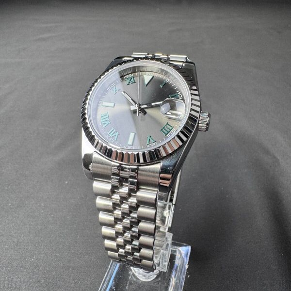 Seiko Mod Datejust Wimbledon 37mm Stainless Steel NH35 Jubilee Bracelet ...