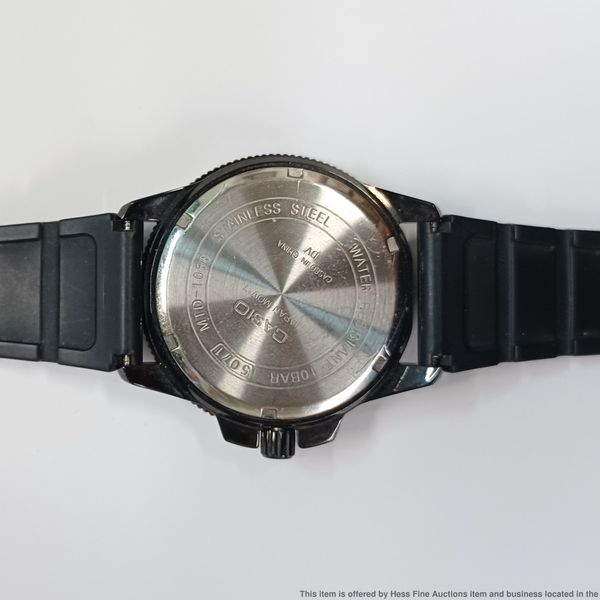 Casio Mens Analog 100m Diving Watch Black Dial Quartz Wrist Watch ...