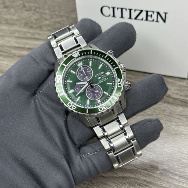 NEWâ Citizen EcoDrive Promaster Dive 200m Green Chronograph Men Watch ...