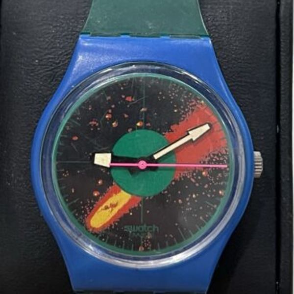 Vintage Swatch Watch Cosmic Encounter GS102 1986 Halleyâ s Comet ...