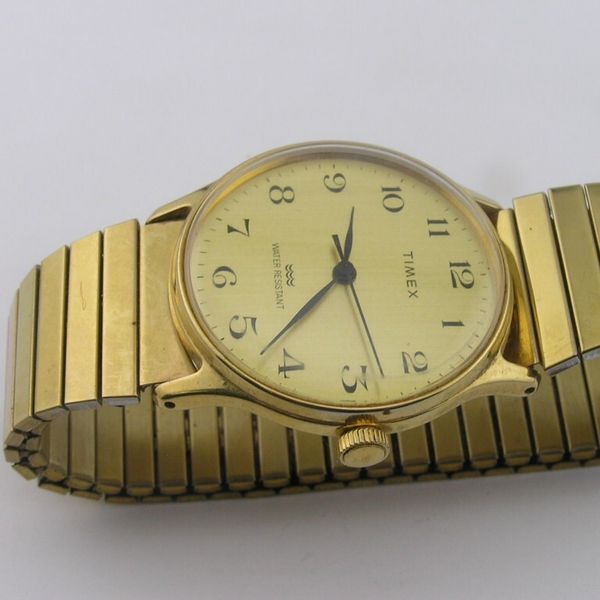 Vintage Timex Watch Fancy Dial Gold Color w/ Band | WatchCharts Marketplace
