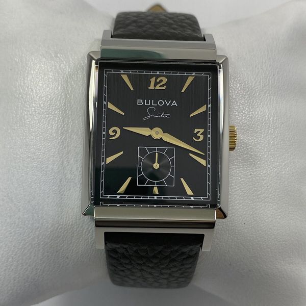 Bulova Frank Sinatra My Way Quartz Black Dial Men's Gray Leather Watch ...