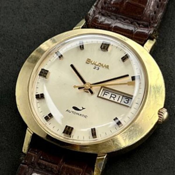 Vintage 1972 BULOVA Golden Clipper 23 Jewels Men's 40mm Automatic Watch ...