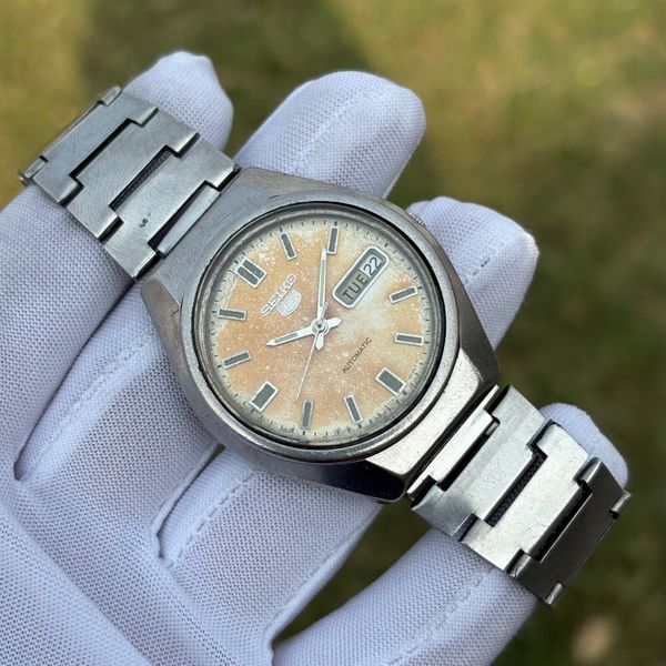 Vintage Seiko 5 Automatic Beautiful Pateena Dial Japan Made Men Watch 6309-8820 | WatchCharts ...