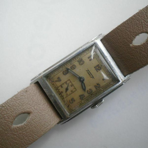 Tissot rectangular swiss men's mechanical military cal.20 vintage wrist ...