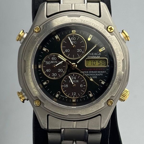 Rare Casio Linage LIS-001 Ana-Digital Titanium Menâ s Watch ...