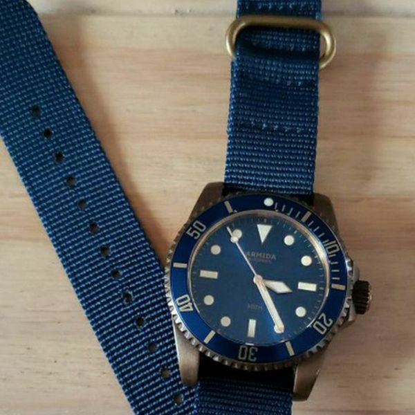 Armida A8 Watch- Brass Body On Blue Nato Strap | WatchCharts Marketplace