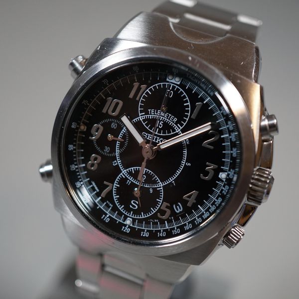 [WTS] Seiko Sus 7T32-9000 Telemeter Black Dial Chronograph Quartz Watch ...